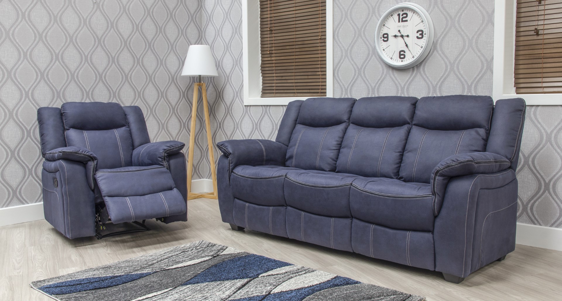 Sofahouse - Brooklyn Fabric Sofa - Denim