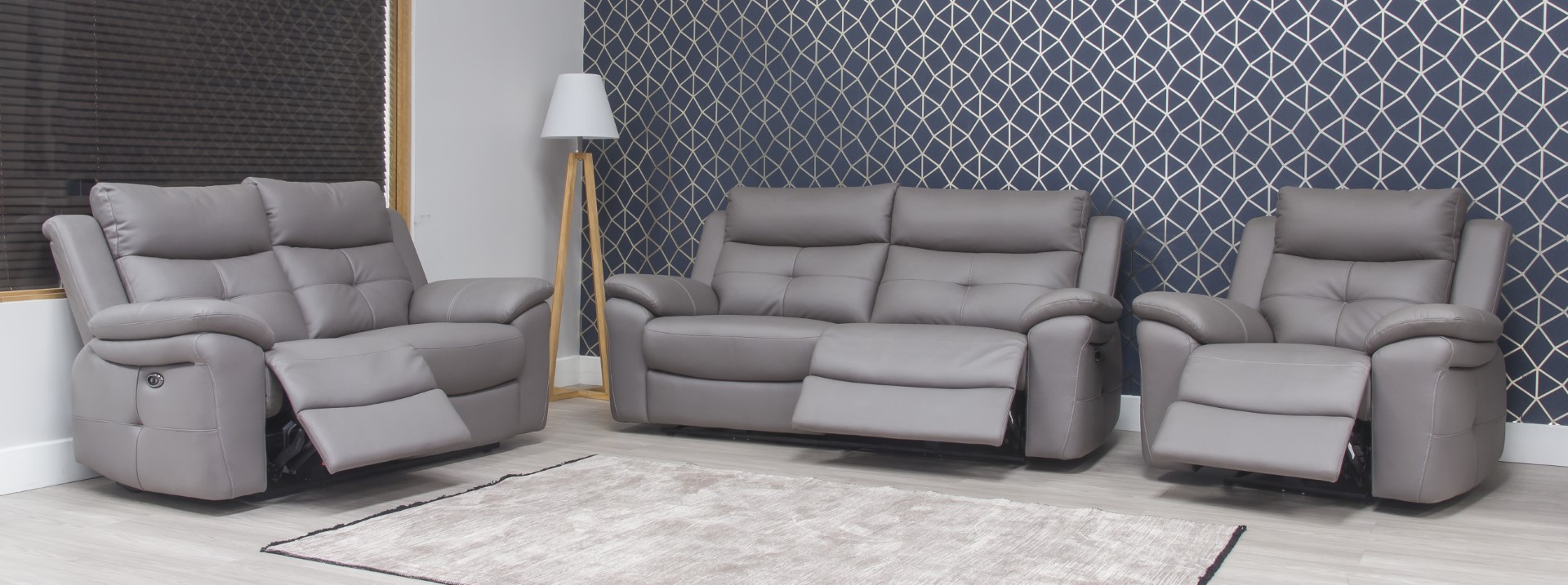 Sofahouse - Lugano Fabric Sofa - Storm Grey