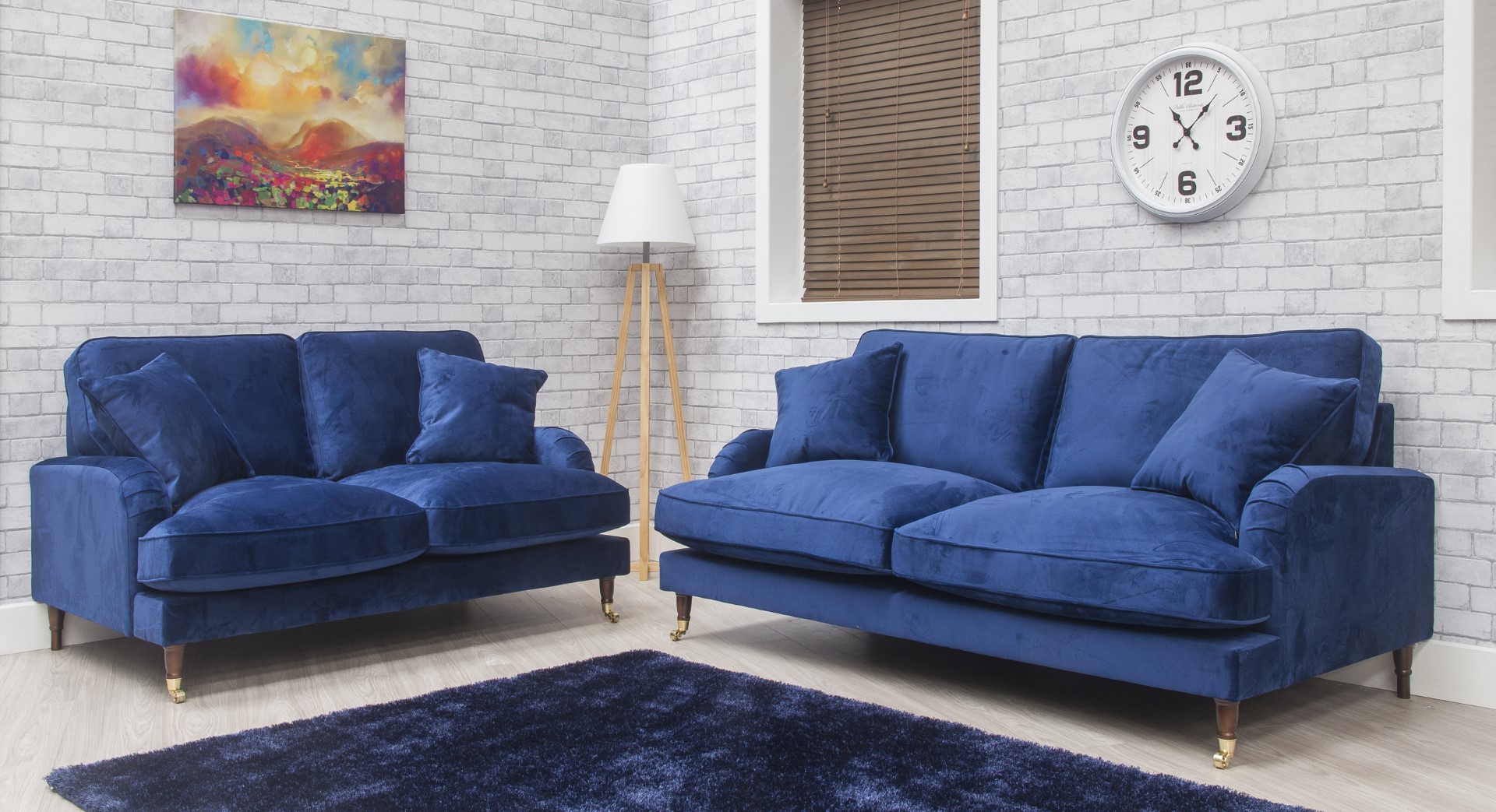 Sofahouse - Rupert Fabric Sofa - Marine