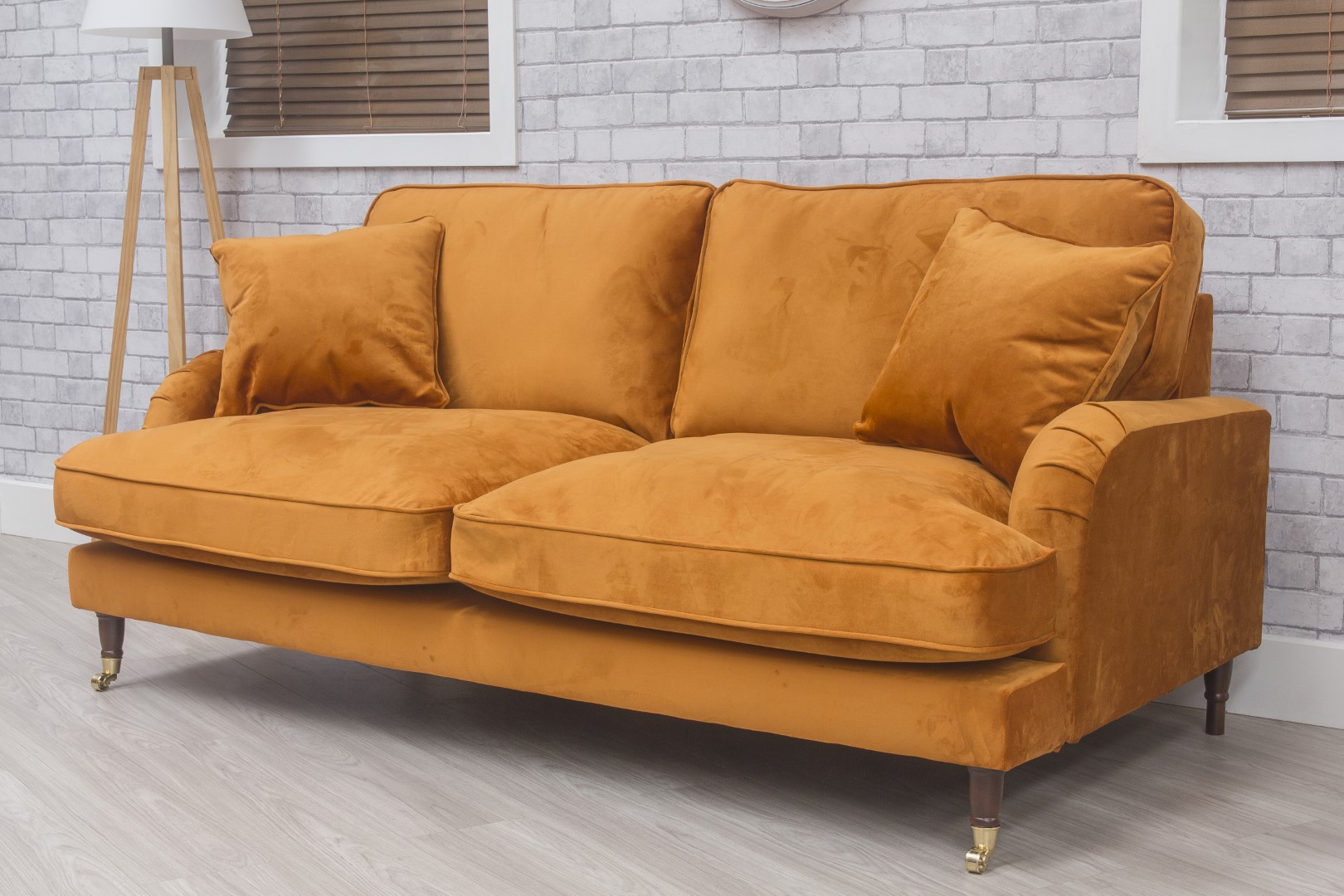 Sofahouse - Rupert Fabric Sofa - Orange