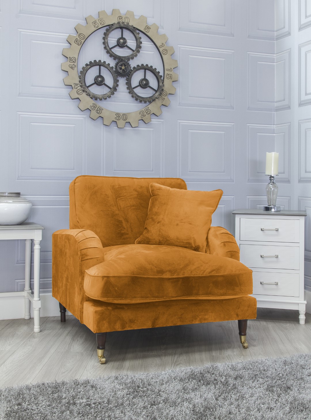 Sofahouse - Rupert Fabric Sofa - Orange