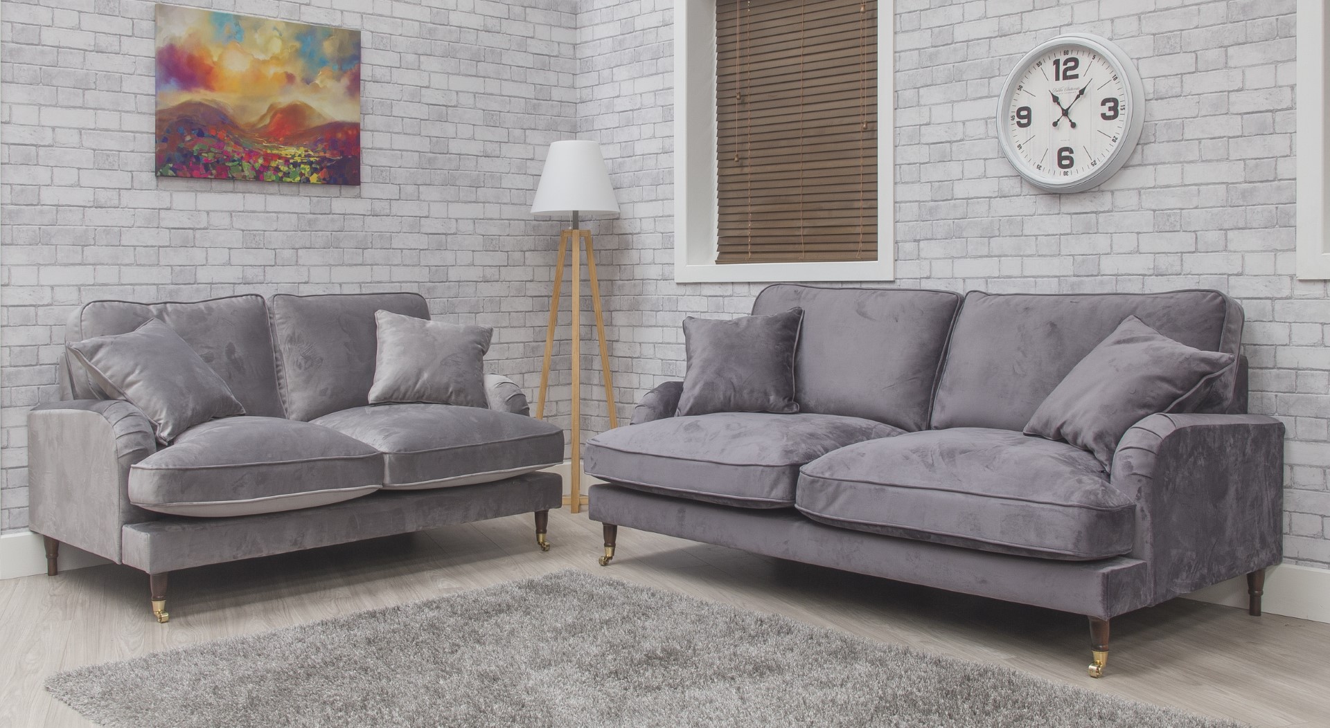 Sofahouse - Rupert Fabric Sofa - Steel