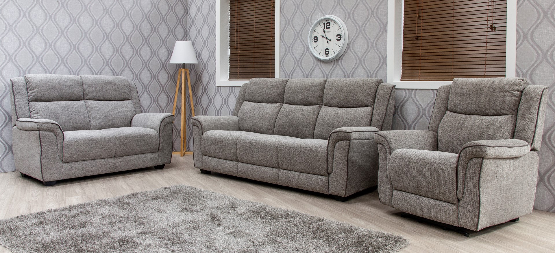 Sofahouse - Spencer Fabric Sofa - Light Grey