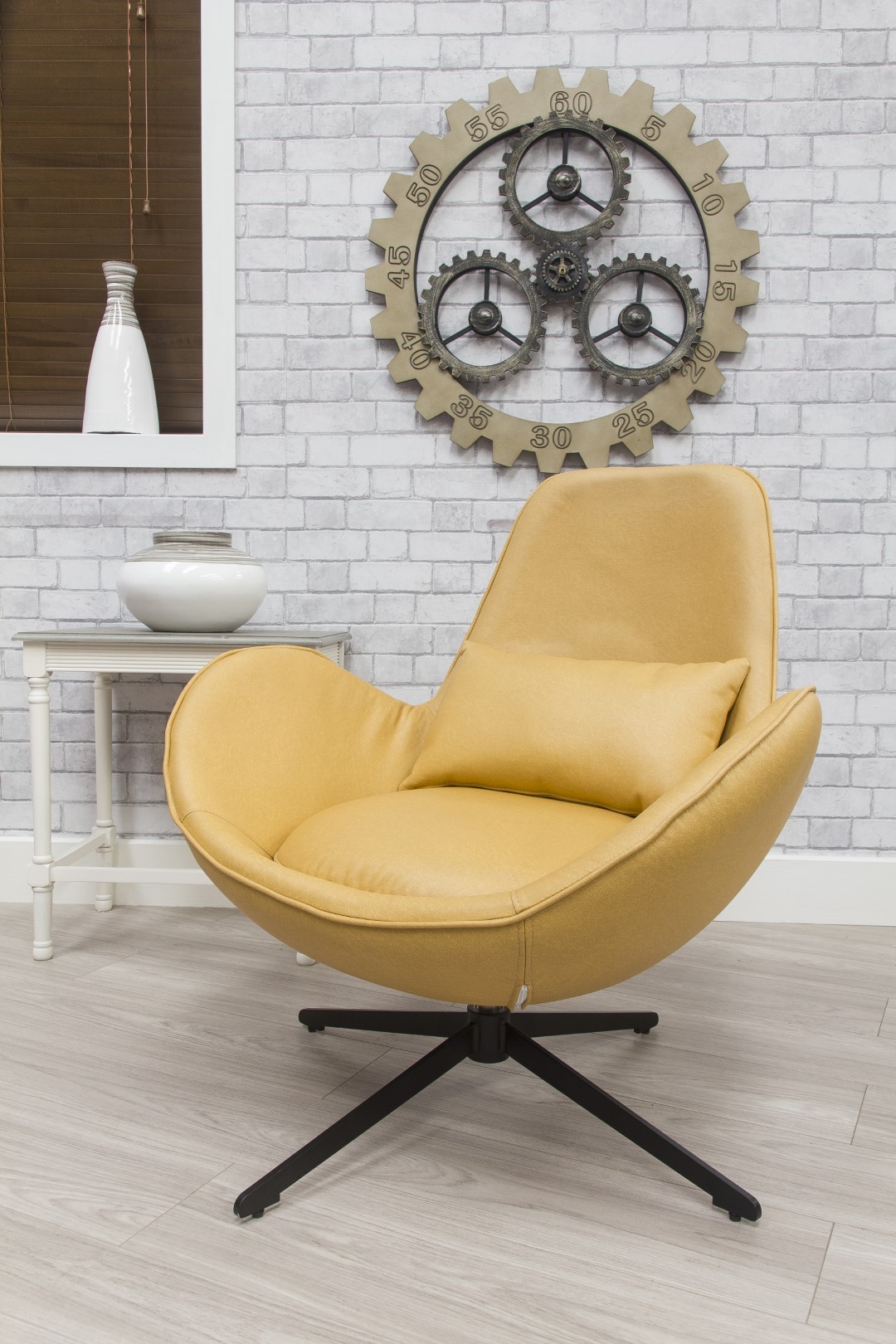 Sofahouse - Swirl Swivel Chair - Ochre