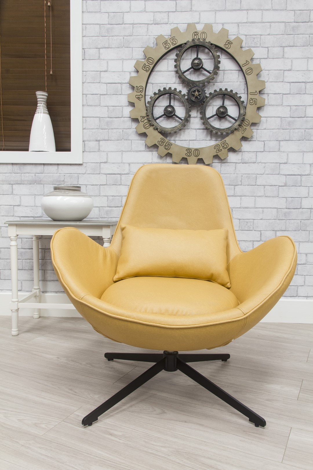 Sofahouse - Swirl Swivel Chair - Ochre