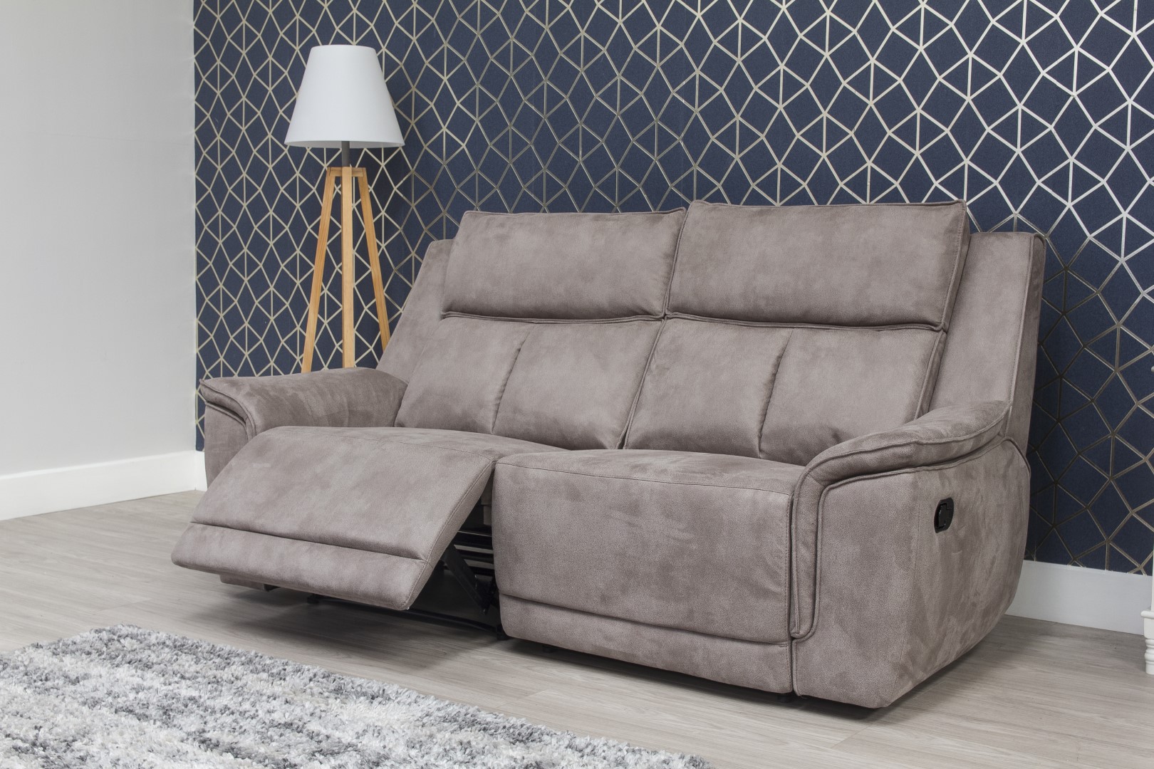SofaHouseBarello Fabric Sofa - Brown Grey