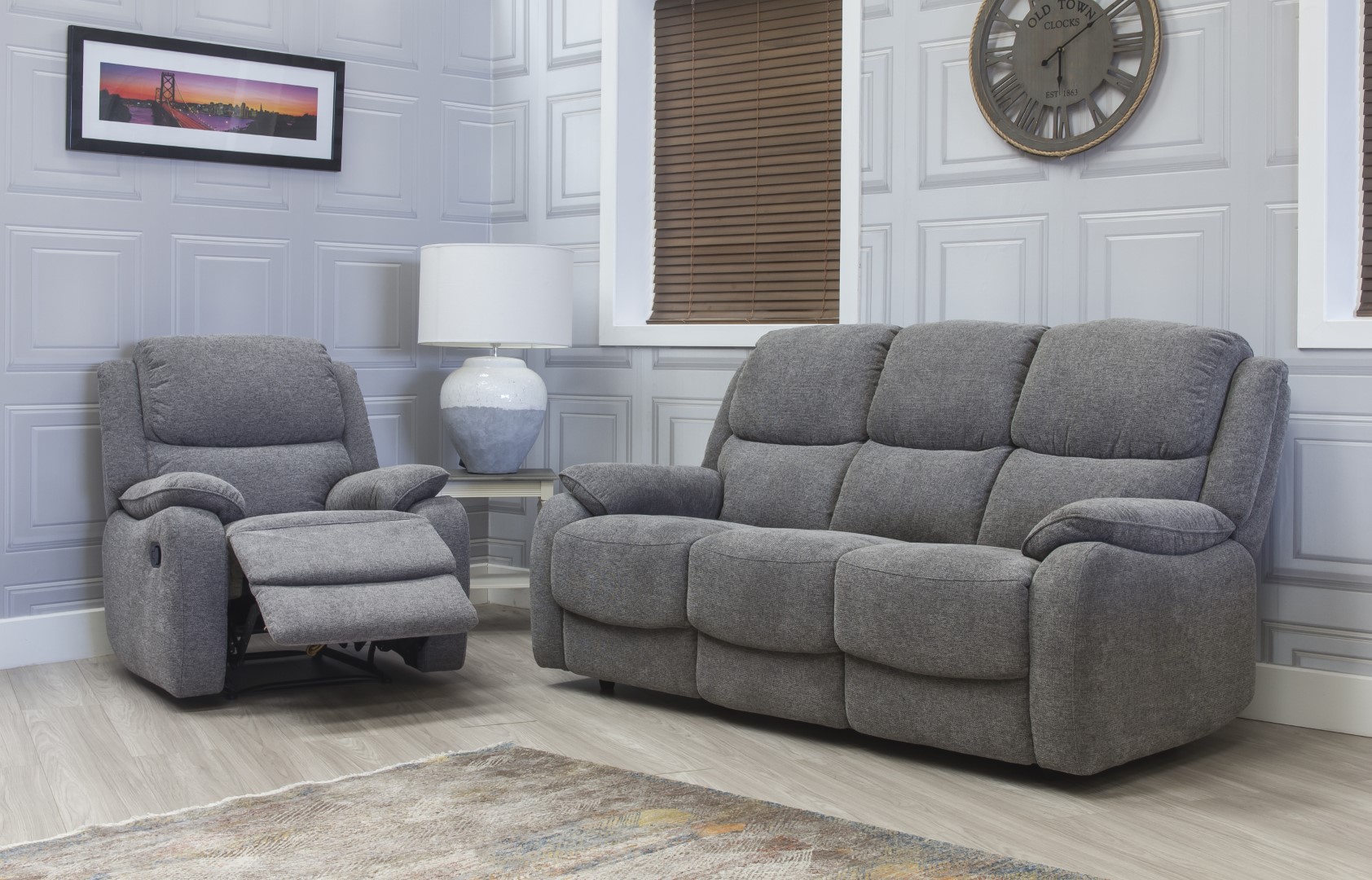 Sofahouse - Parker Fabric Sofa - Grey
