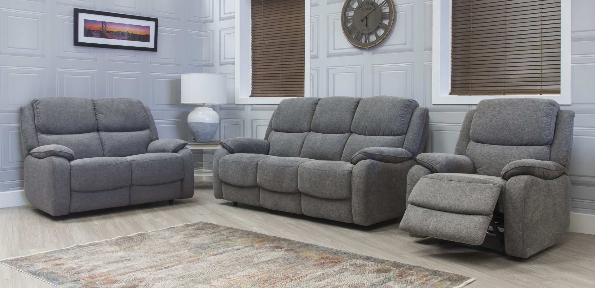 Sofahouse - Parker Fabric Sofa - Grey