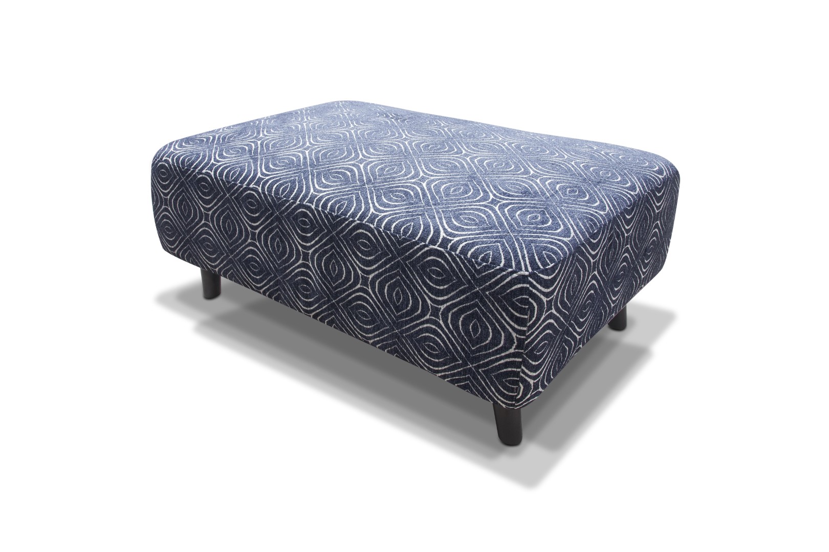 Sofahouse - Poppy Footstool & Cushion Set - Navy