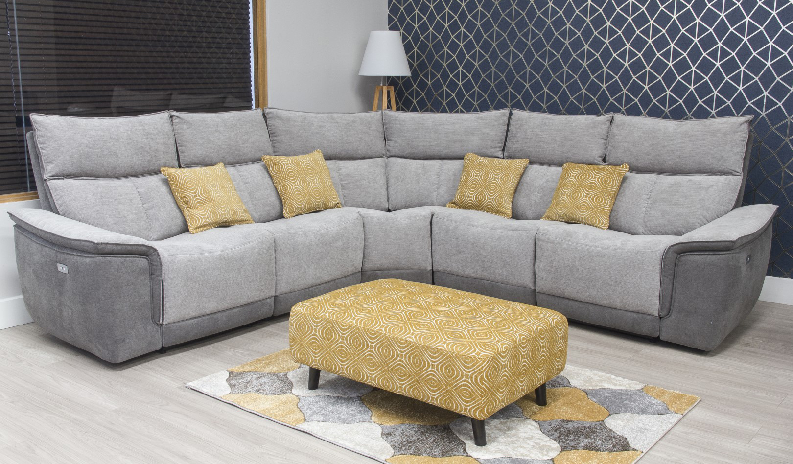 Sofahouse - Poppy Footstool & Cushion Set - Ochre