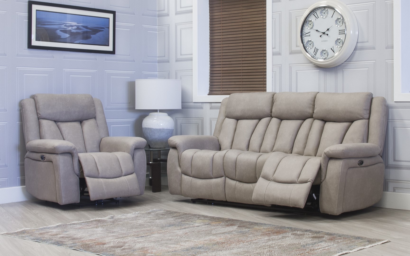 Sofahouse - Santino Sandstone Fabric Sofa