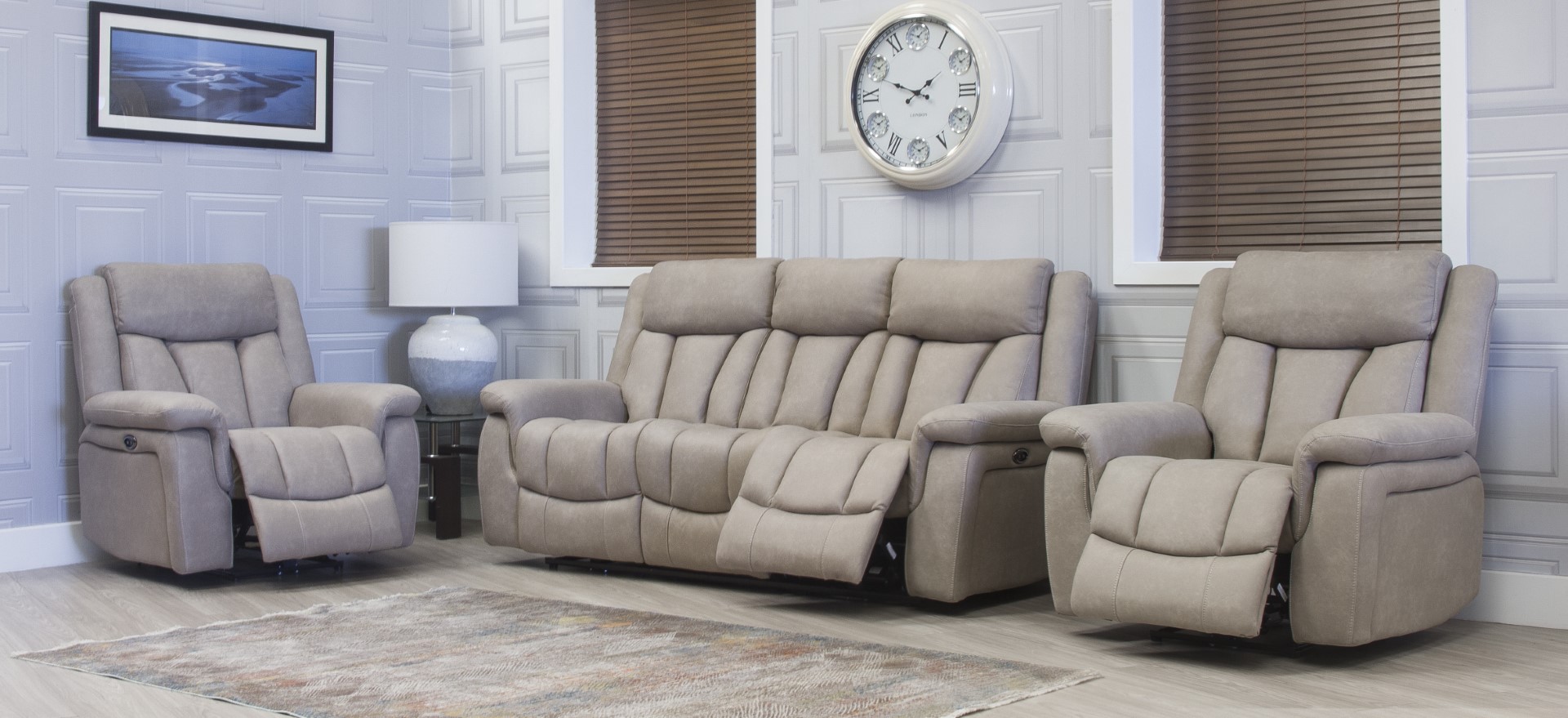 Sofahouse - Santino Sandstone Fabric Sofa