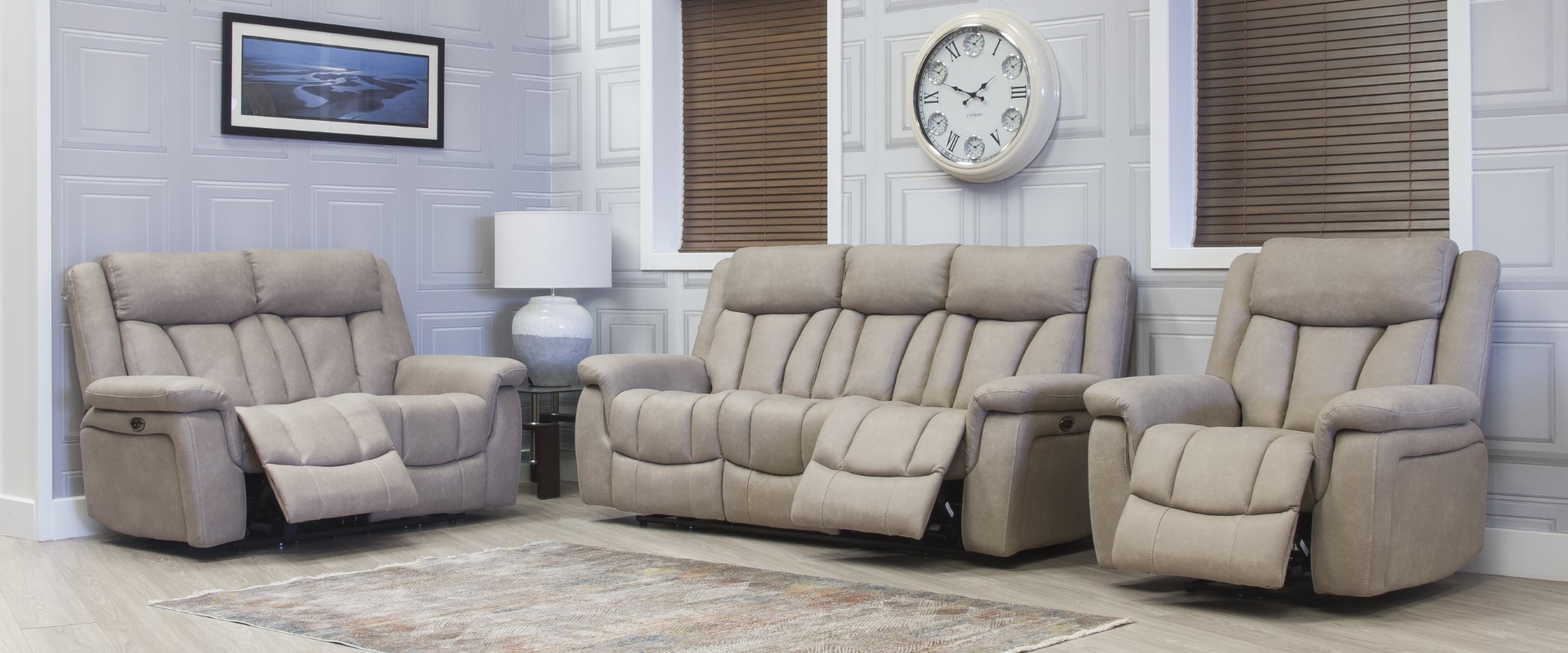 Sofahouse - Santino Sandstone Fabric Sofa