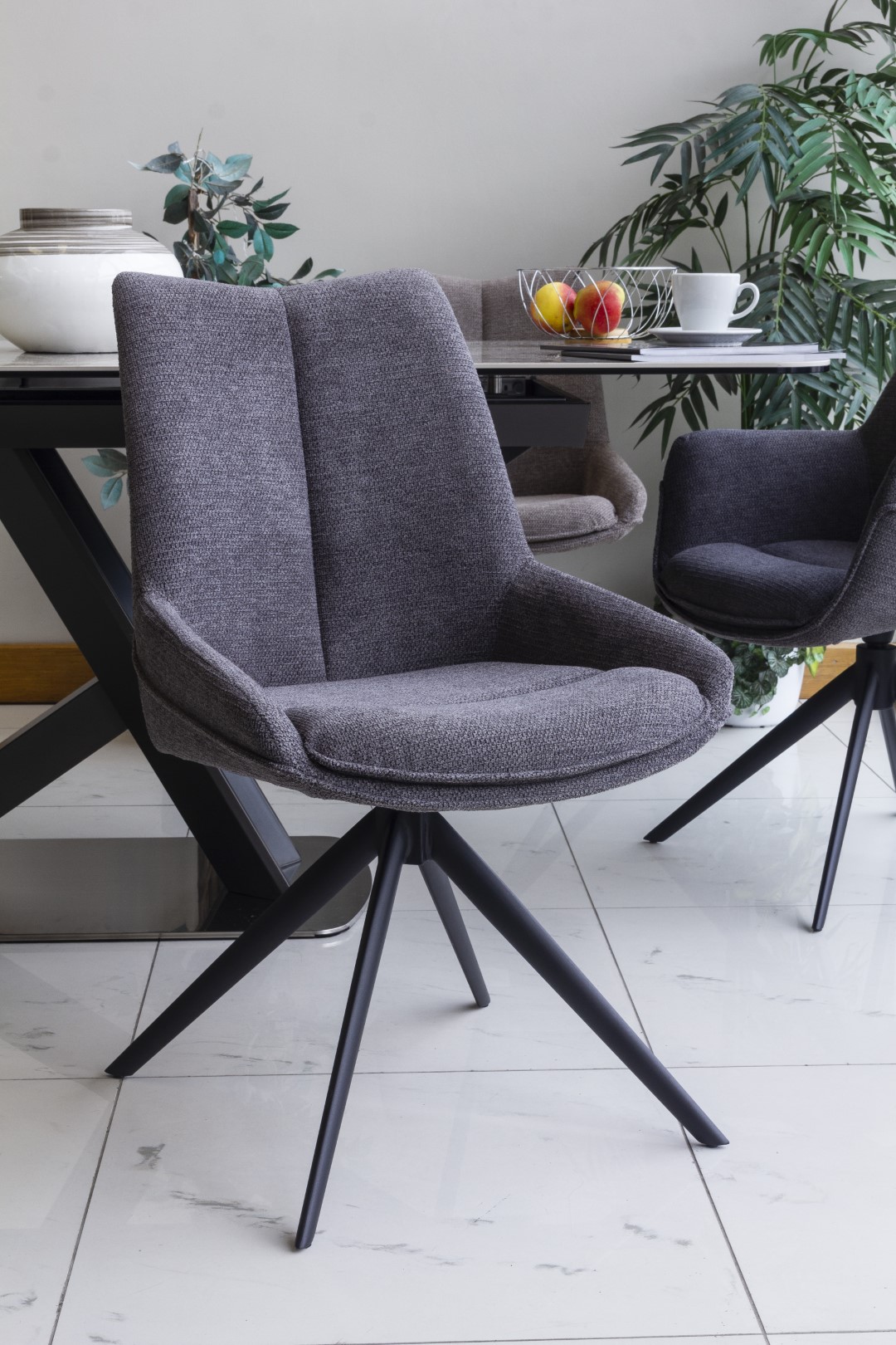 Sofahouse - Arco Fixed Dining Chair - Grey