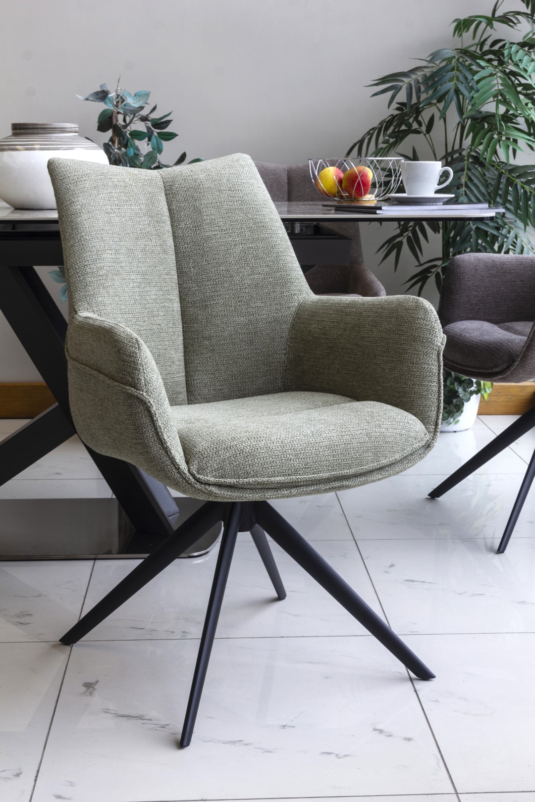 Sofahouse - Arco Swivel Arm Chair - Green