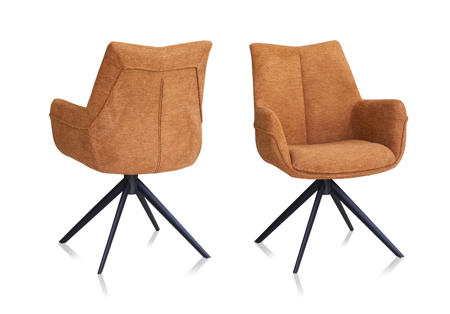 Sofahouse - Arco Swivel Arm Chair - Pumpkin