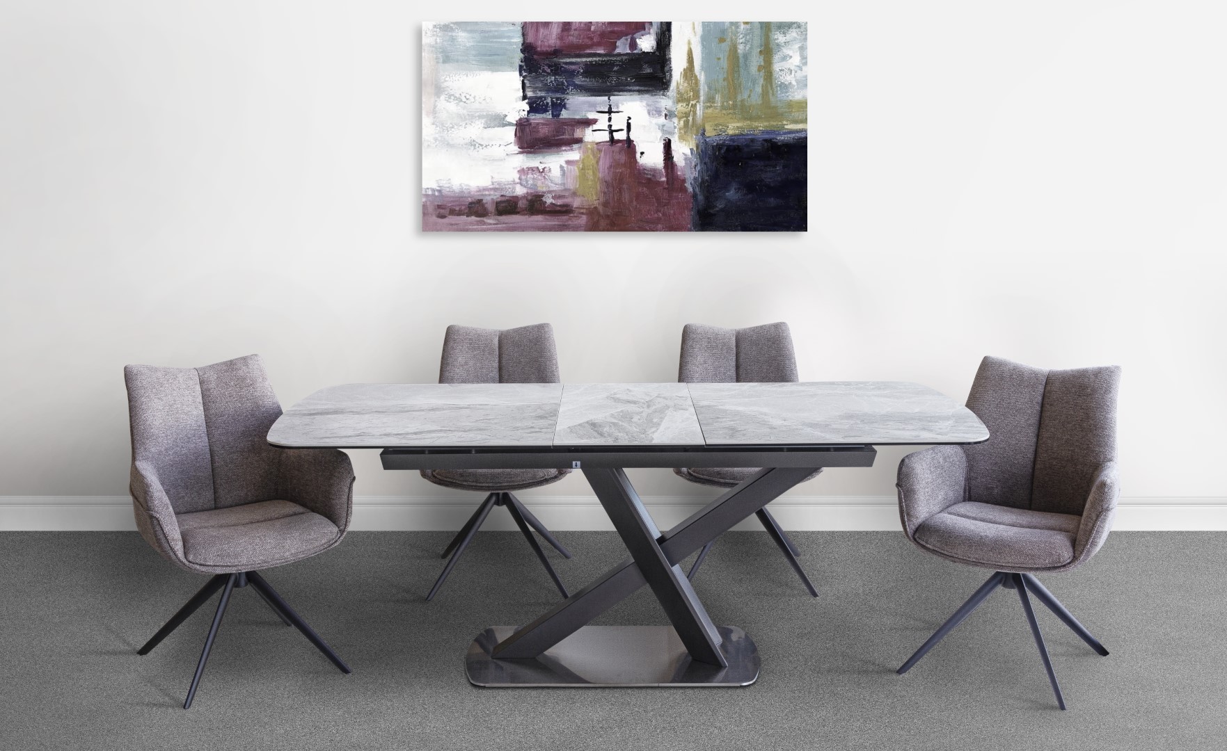 Sofahouse - Mirage Extending Dining Table - Light Grey