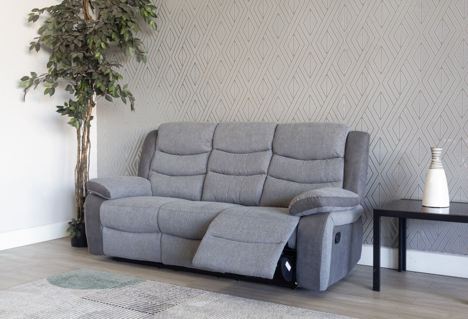 Sofahouse - Astra Fabric Sofa - Platinum