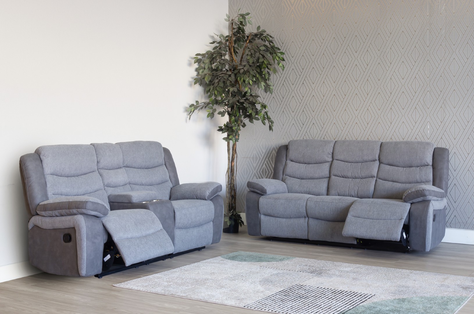 Sofahouse - Astra Fabric Sofa - Platinum