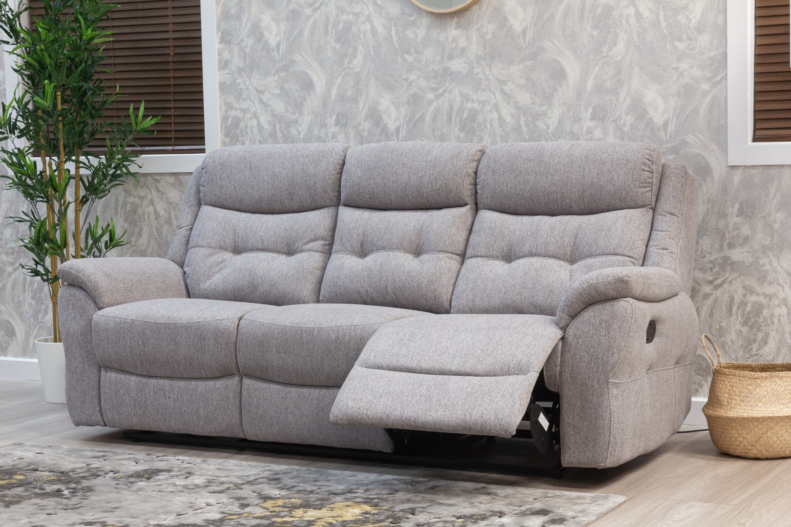 Sofahouse - Shelby Fabric Sofa - Mist Grey