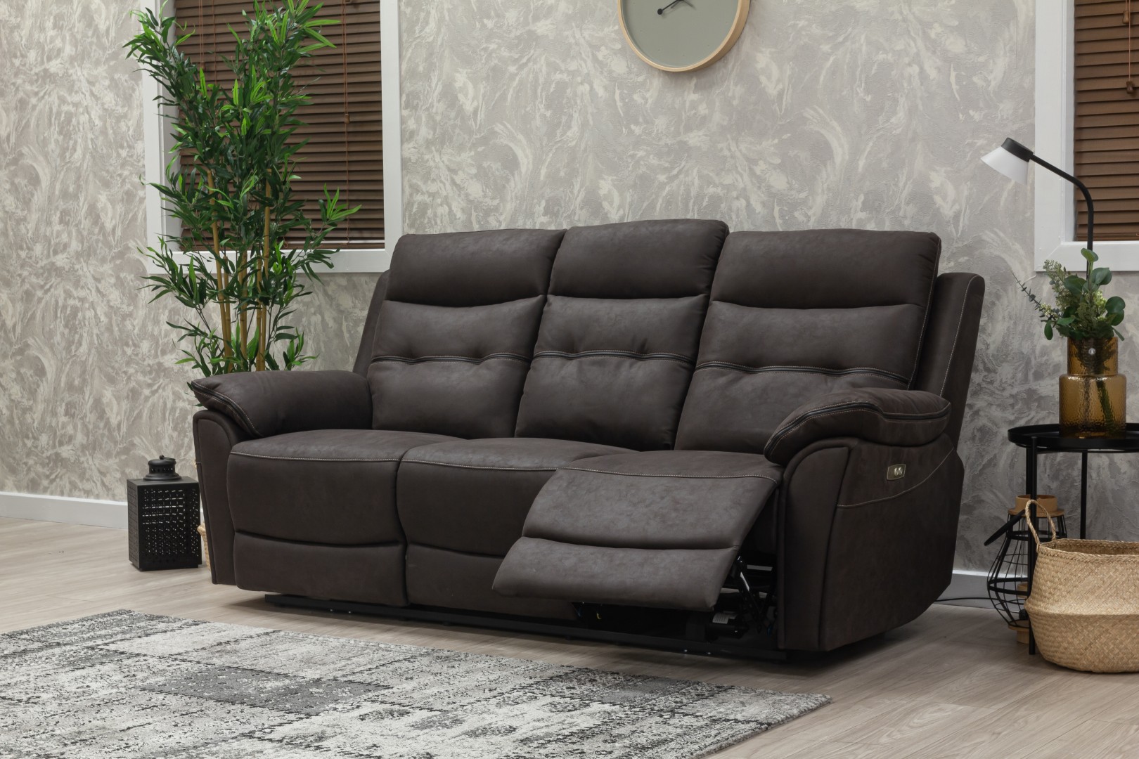 Sofahouse - Skye Charcoal Fabric Sofa