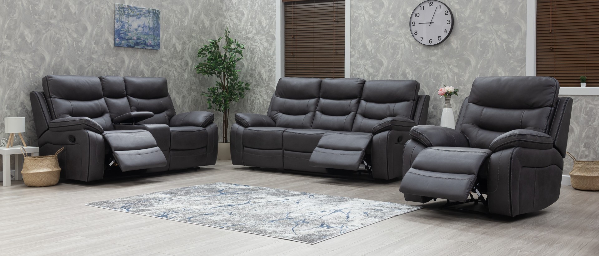 Sofahouse - Bruno Grey Fabric Sofa